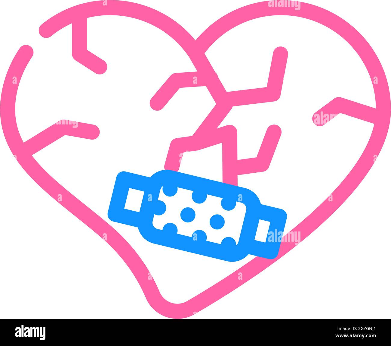 heart treatment after divorce color icon vector illustration Stock ...