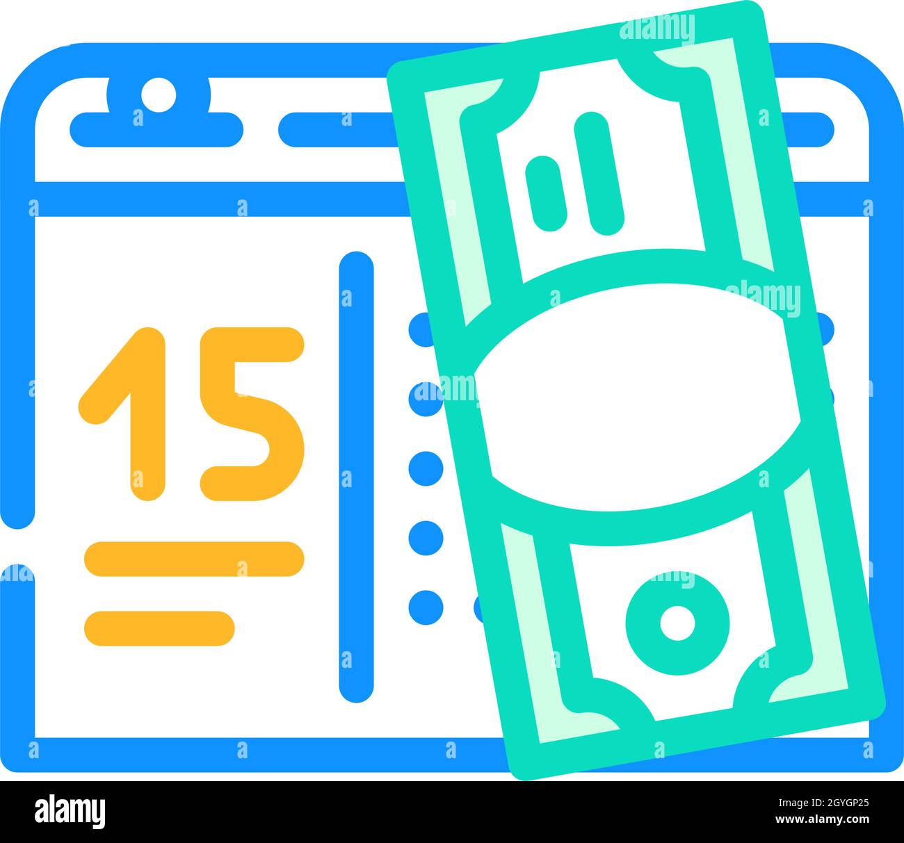 day for payment alimony color icon vector illustration Stock Vector ...