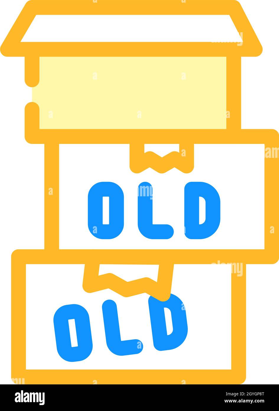 old things in box color icon vector illustration Stock Vector Image ...