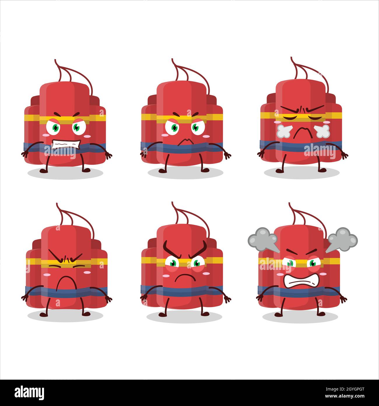 Red dynamite bomb cartoon character with various angry expressions ...