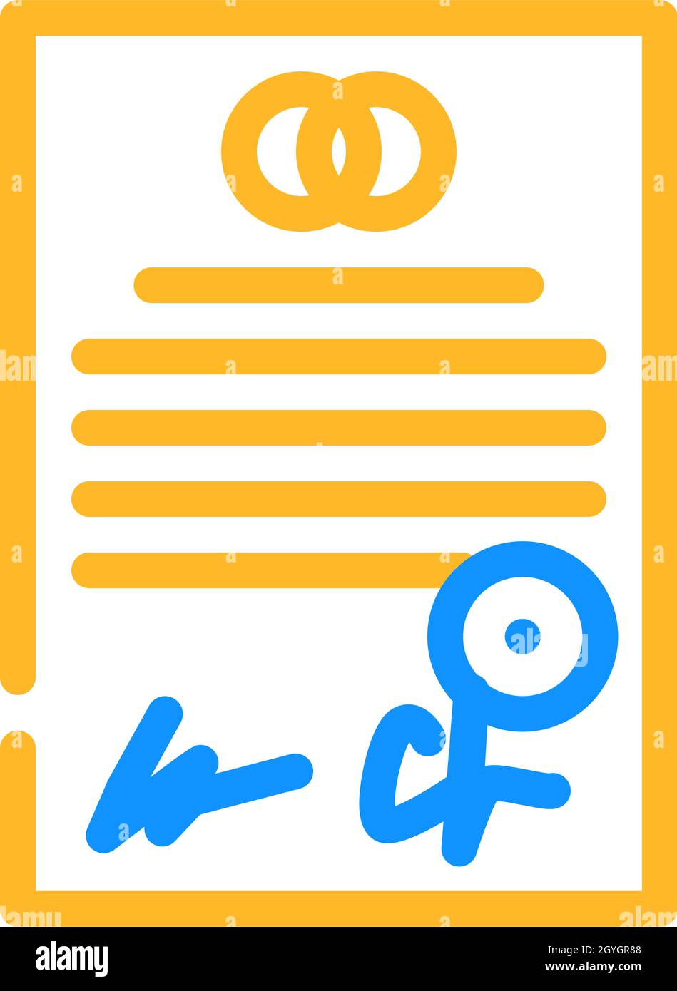 marriage document color icon vector illustration Stock Vector Image ...