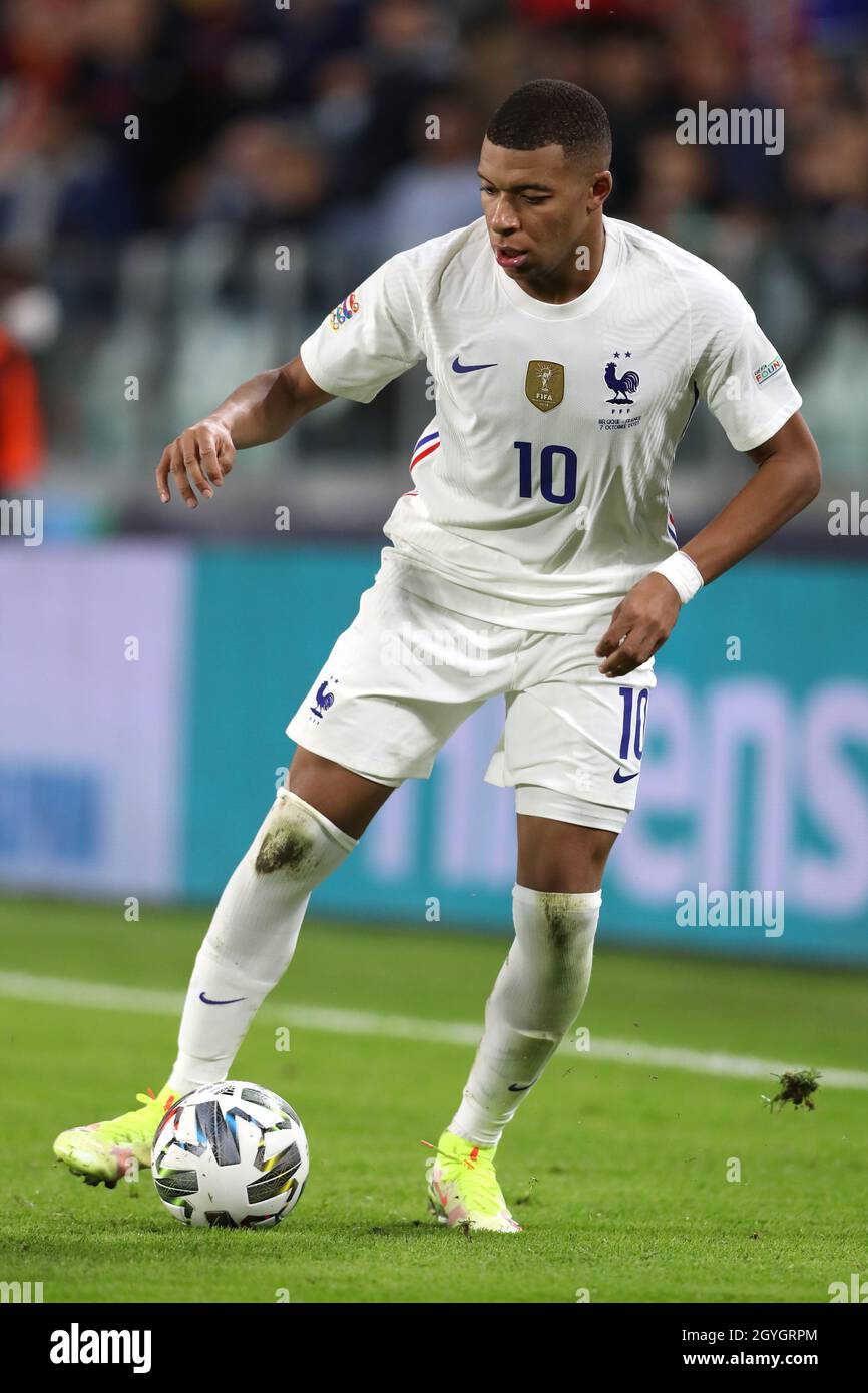 Turin, Italy, 7th October 2021. Kylian Mbappe of France during the UEFA ...