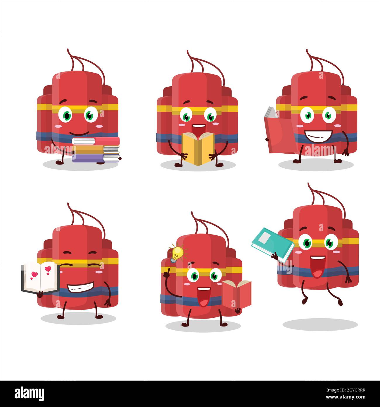 A picture of red dynamite bomb cartoon character concept reading an ...