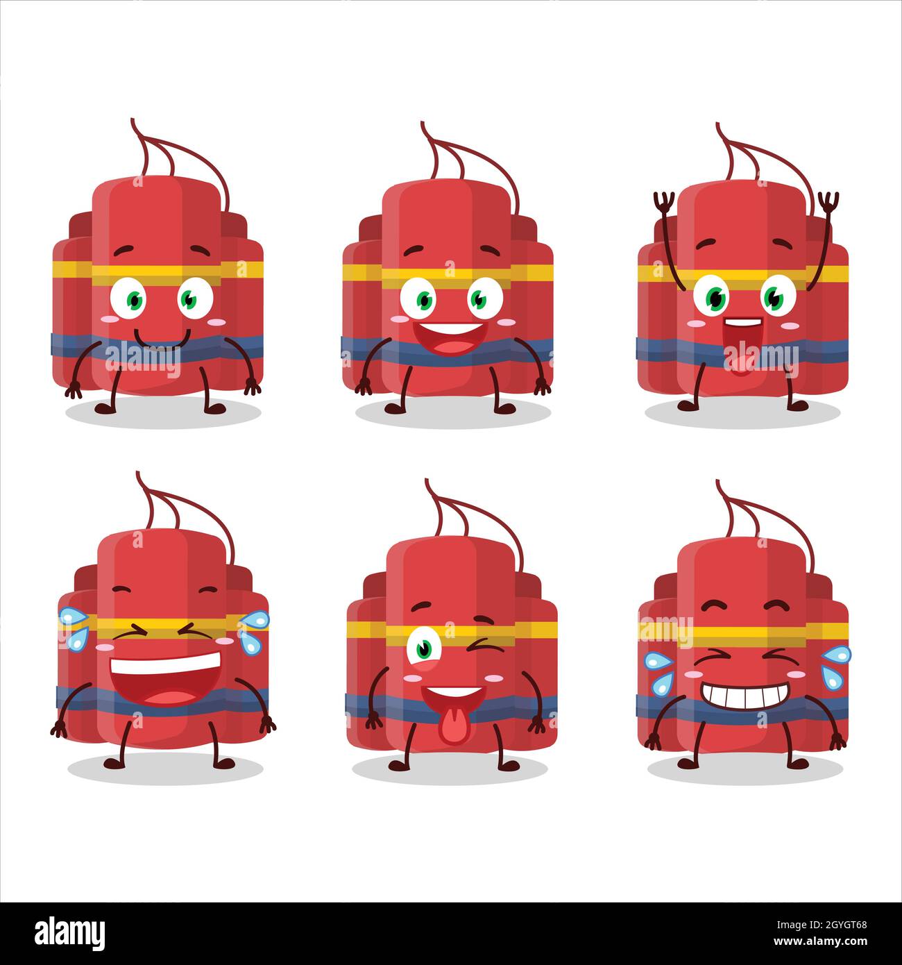 Cartoon character of red dynamite bomb with smile expression. Vector ...