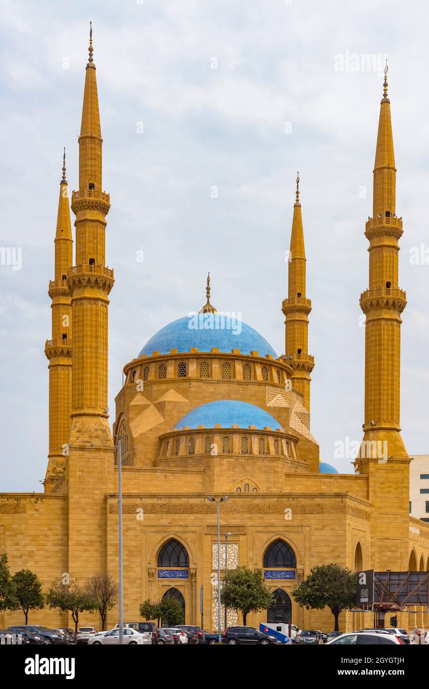 LEBANON, BEIRUT, DOWNTOWN BEIRUT, MOHAMMAD AL AMINE MOSQUE Stock Photo ...