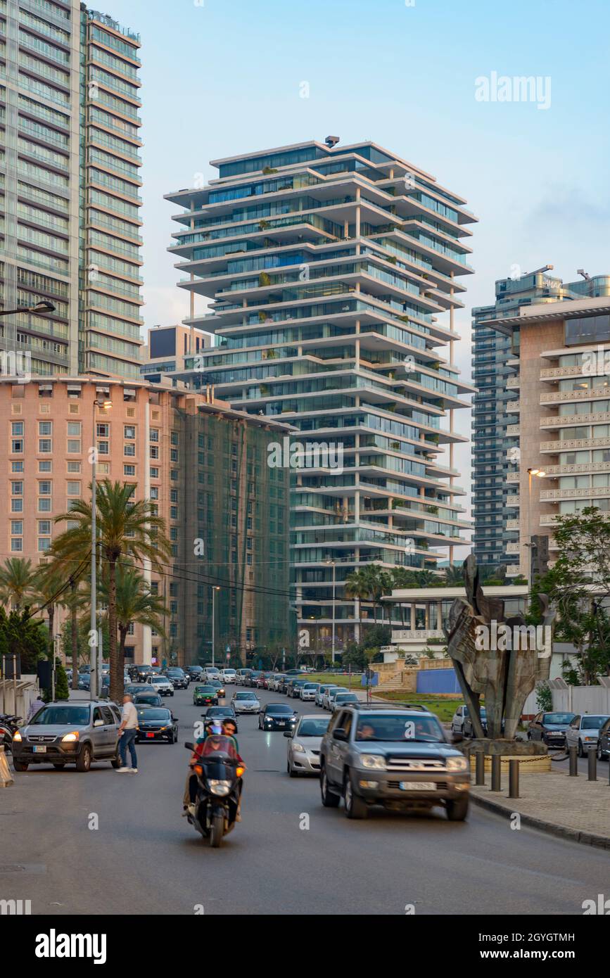 LEBANON, BEIRUT, MINET EL-HOSN, RAFIC EL HARIRI STREET AND BEIRUT ...
