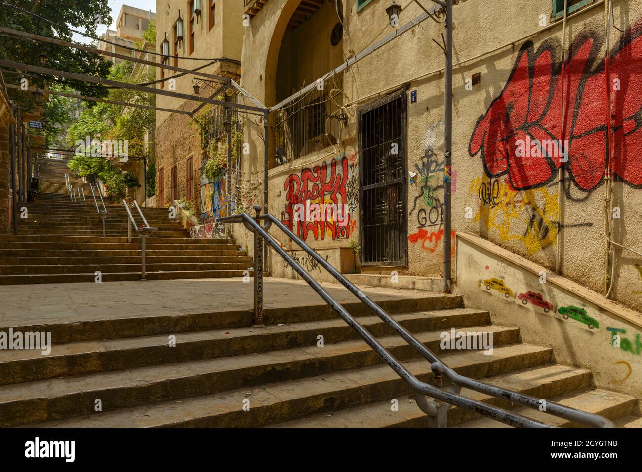 LEBANON, BEIRUT, REMEIL, ST NICHOLAS STAIRS IN MAR NICOLAS AREA Stock ...