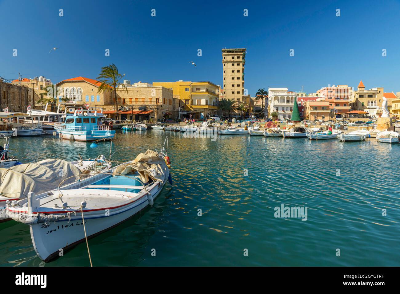 LEBANON, SOUTHERN LEBANON, TYRE (SOUR), TYRE FISHING HARBOR Stock Photo ...