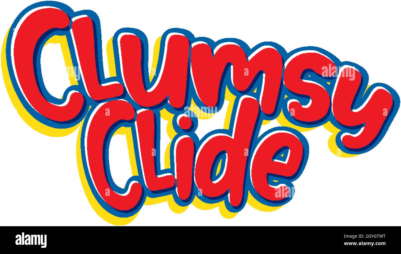 Clumsy Clide logo text design illustration Stock Vector Image & Art - Alamy