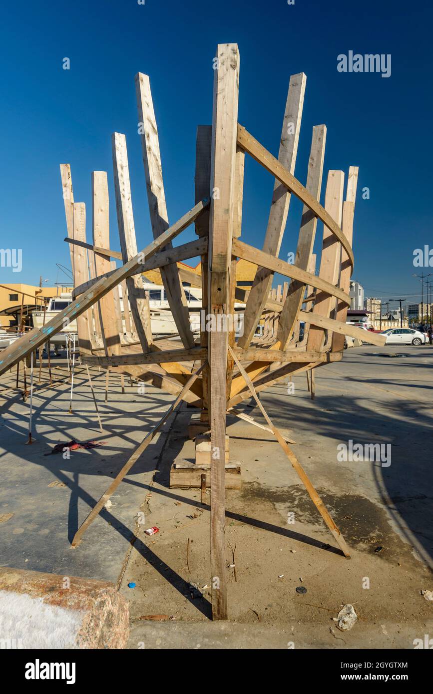 LEBANON, SOUTHERN LEBANON, TYRE (SOUR), CONSTRUCTION OF A BOAT IN THE ...