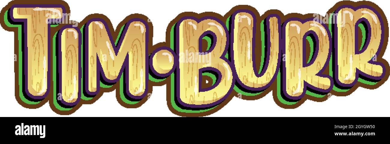 Tim Burr word logo on white background illustration Stock Vector Image ...