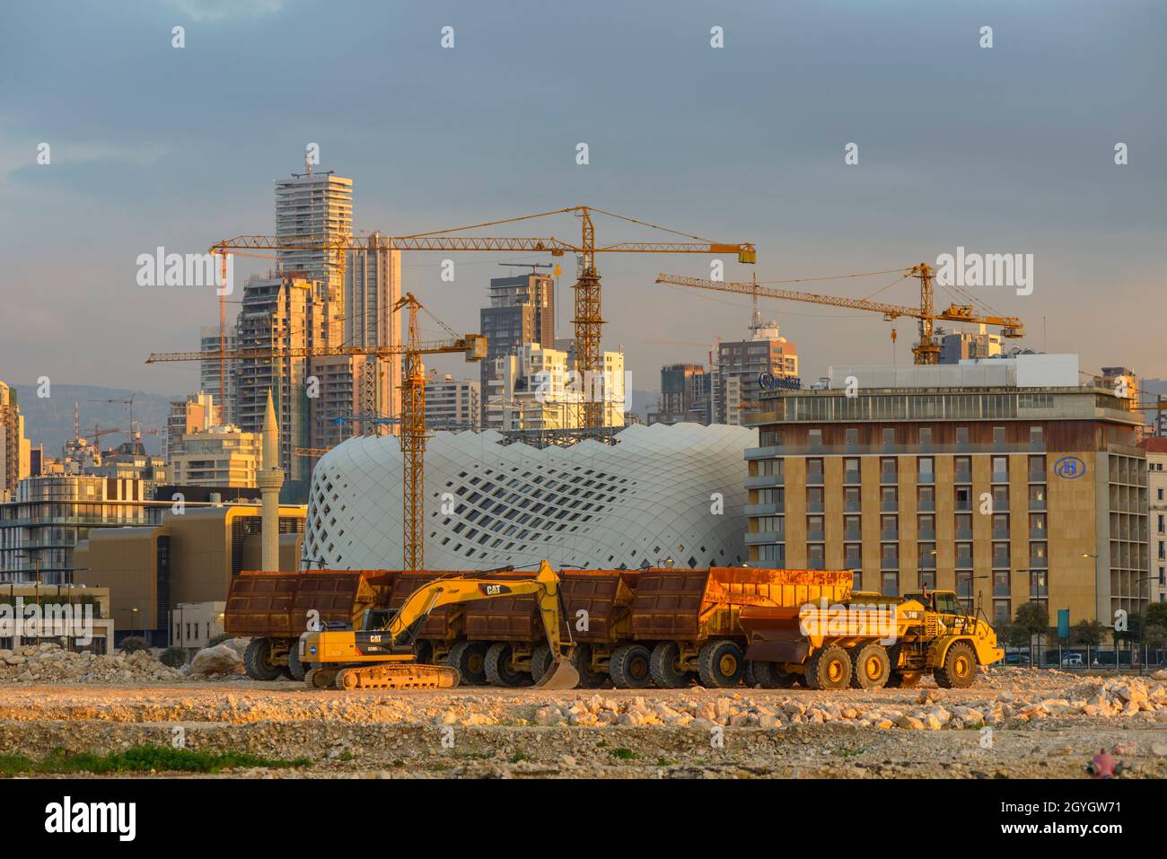 LEBANON, BEIRUT, MARFAA, BUILDINGS AND SKYSCRAPERS OF EAST BEIRUT SEEN ...