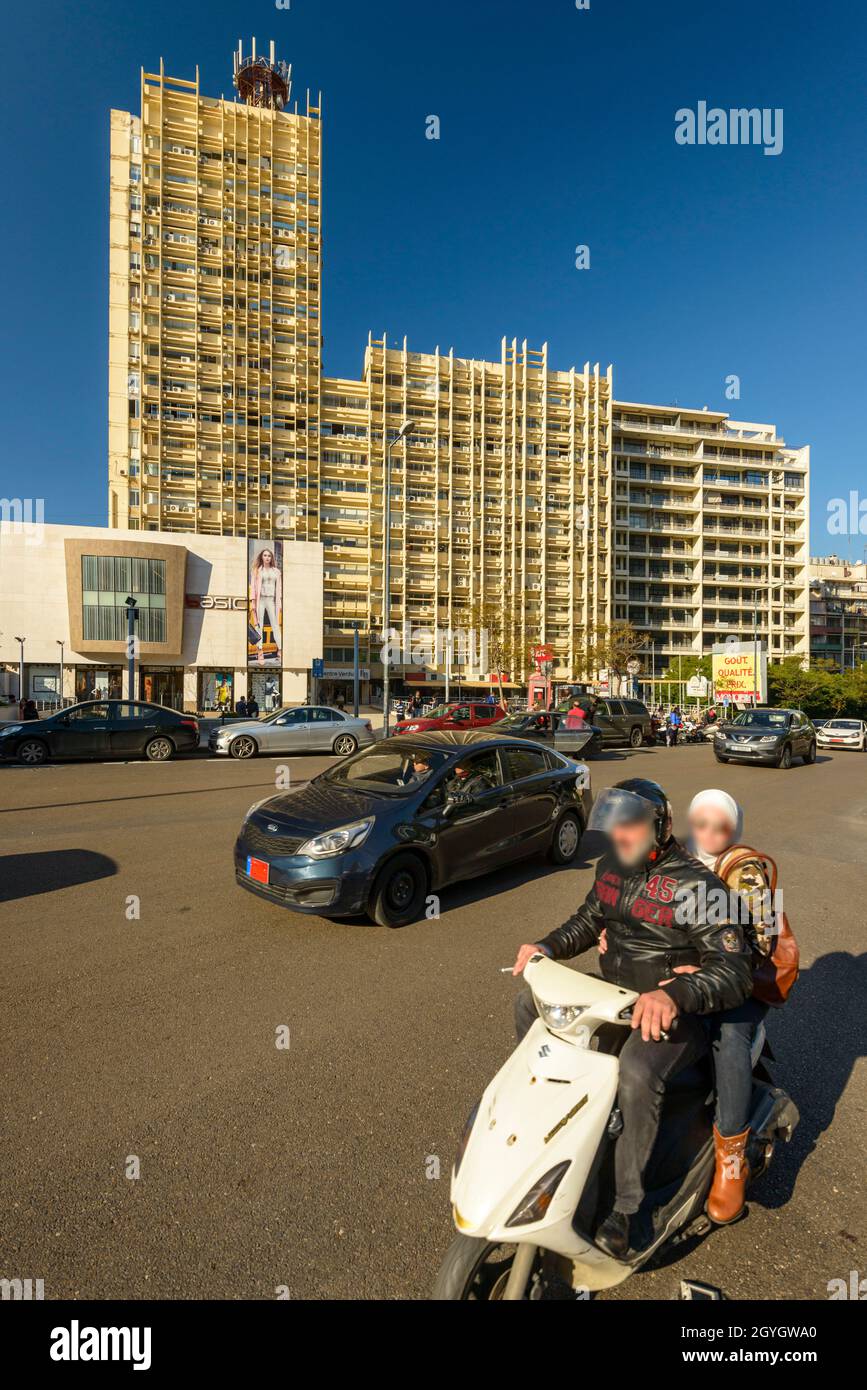 LEBANON, BEIRUT, RAS BEYROUTH, DUNANT STREET, CONCORDE BUILDING Stock ...