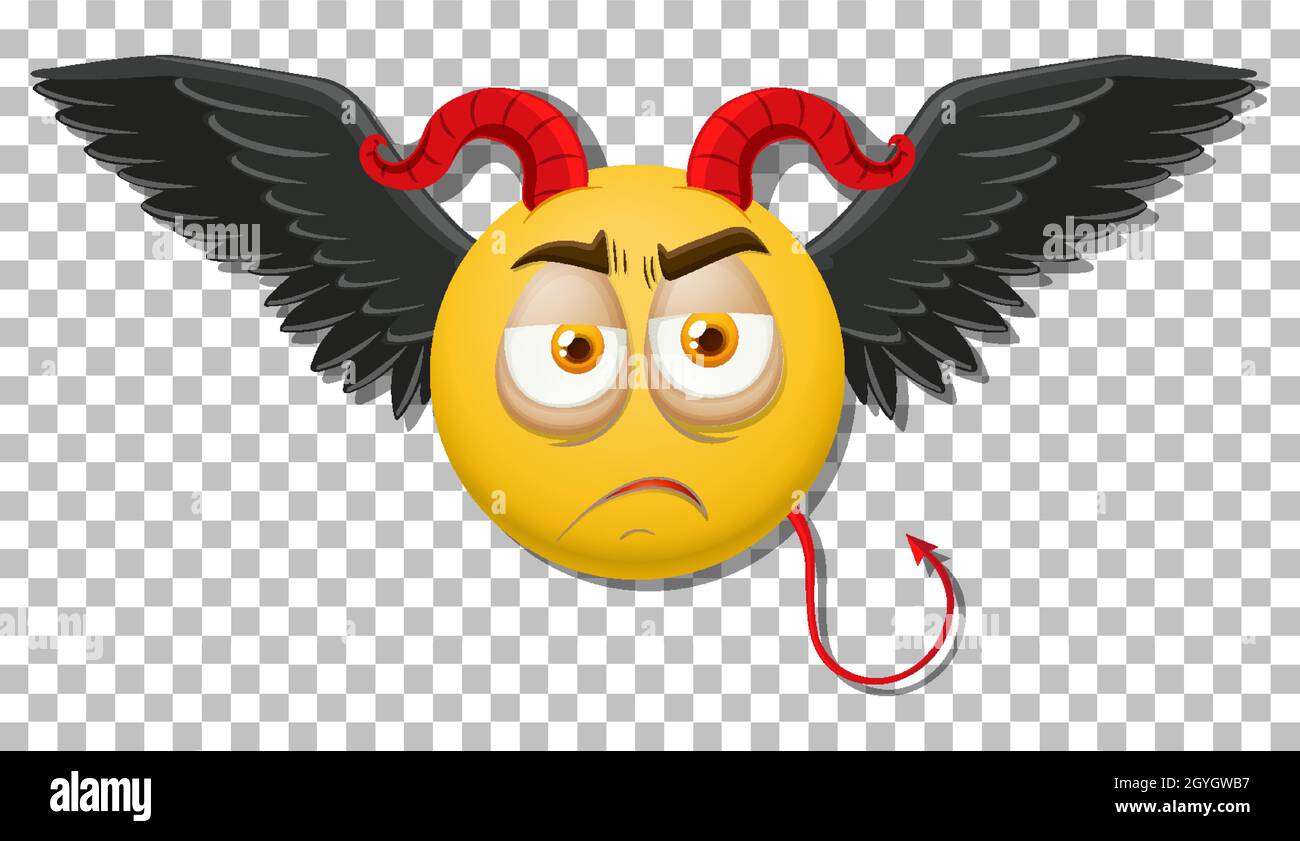 Devil emoticon with facial expression illustration Stock Vector Image ...