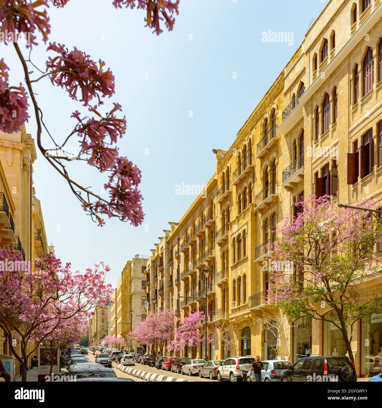 LEBANON, BEIRUT, MARFAA, AL LENBI STREET IN DOWNTOWN IN SPRING Stock ...