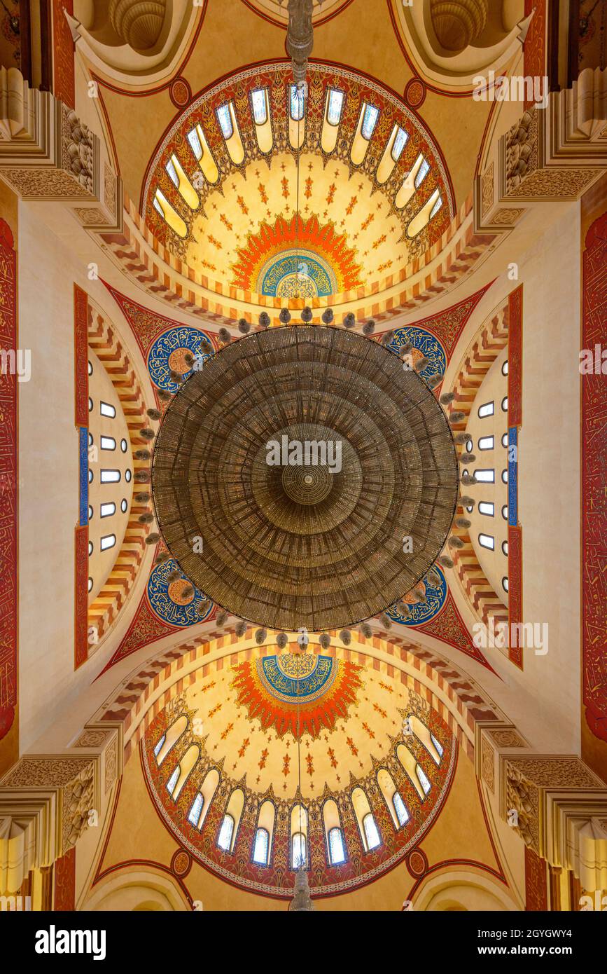 LEBANON, BEIRUT, MARFAA, INTERIOR (CEILING AND CHANDELIER) OF MOHAMMAD ...