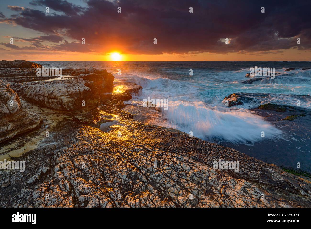 LEBANON, BEIRUT, RAS BEYROUTH, SUNSET ON THE ROCKS AND THE ...