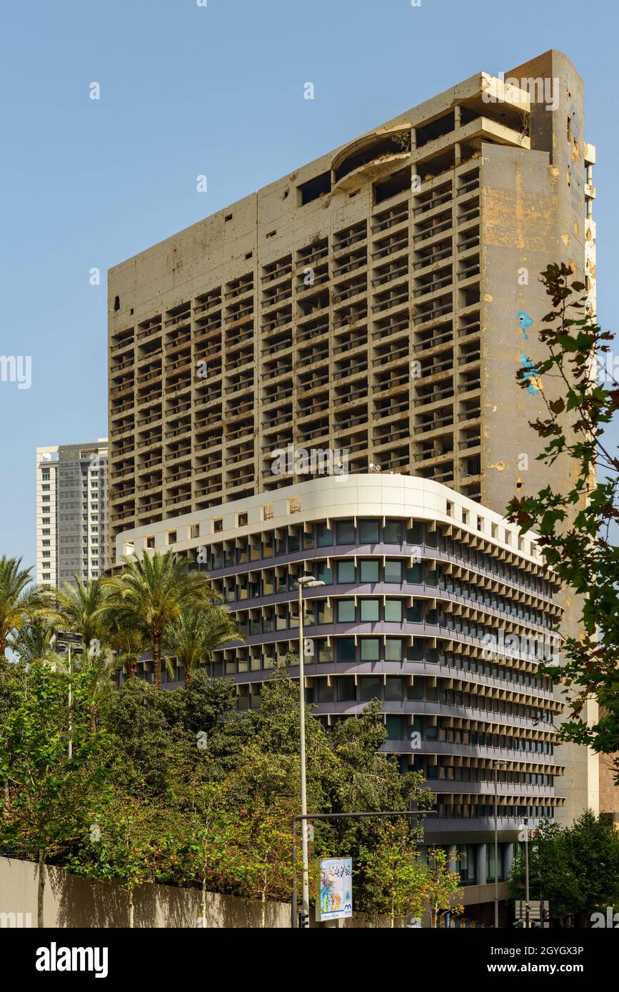 LEBANON, BEIRUT, DOWNTOWN BEIRUT, GENERAL SOCIETY BANK BUILDING IN ...