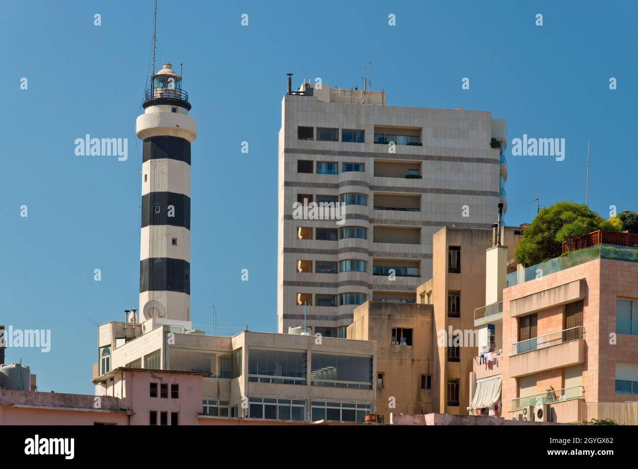 LEBANON, BEIRUT, RAS BEYROUTH, MANARA, OLD BEIRUT LIGHTHOUSE IN THE ...