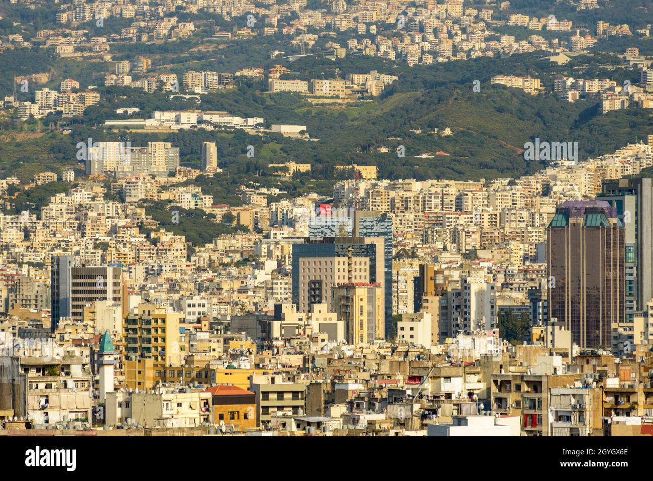 LEBANON, BEIRUT, ACHRAFIEH, URBANIZATION AROUND BEIRUT VIEW FROM ...