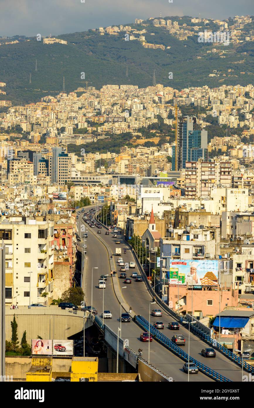 LEBANON, BEIRUT, IND?PENDANCE STREET IN BOURJ HAMMOUD AND URBANIZATION ...