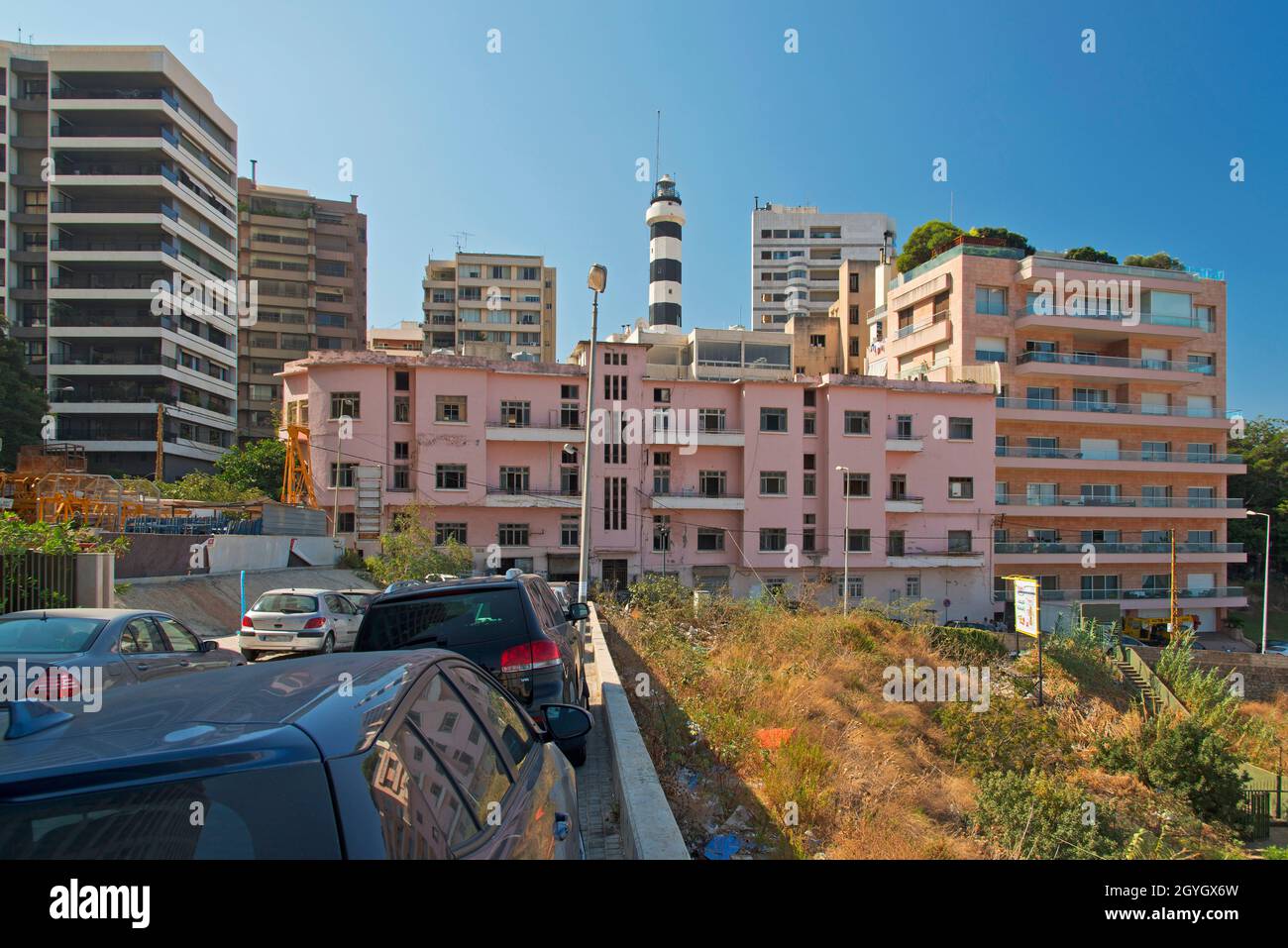 LEBANON, BEIRUT, RAS BEYROUTH, MANARA, OLD BEIRUT LIGHTHOUSE IN THE ...