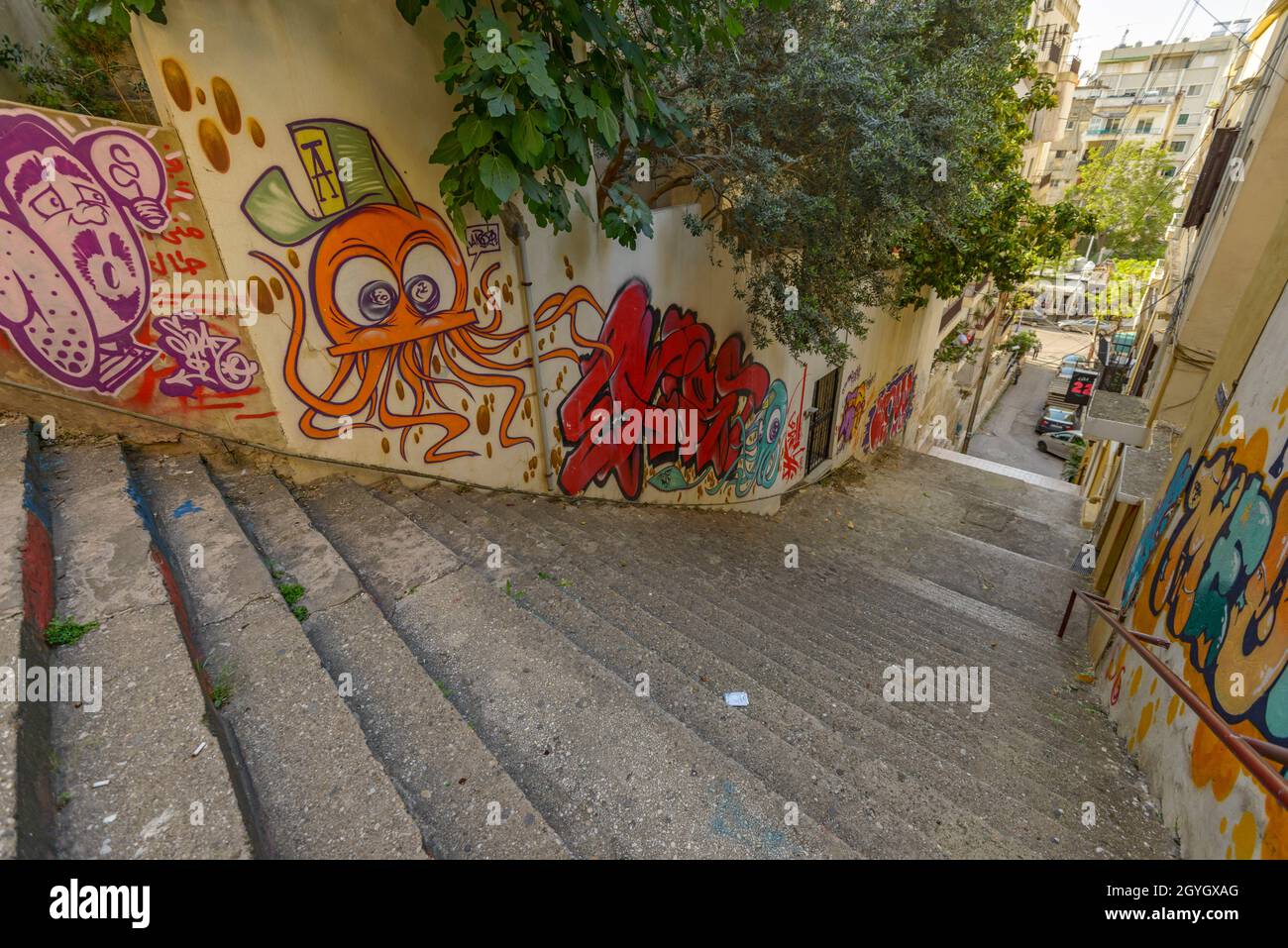 LEBANON, BEIRUT, REMEIL, STAIRS (SAYDEH STAIR) BETWEEN MAR MIKHAEL ...