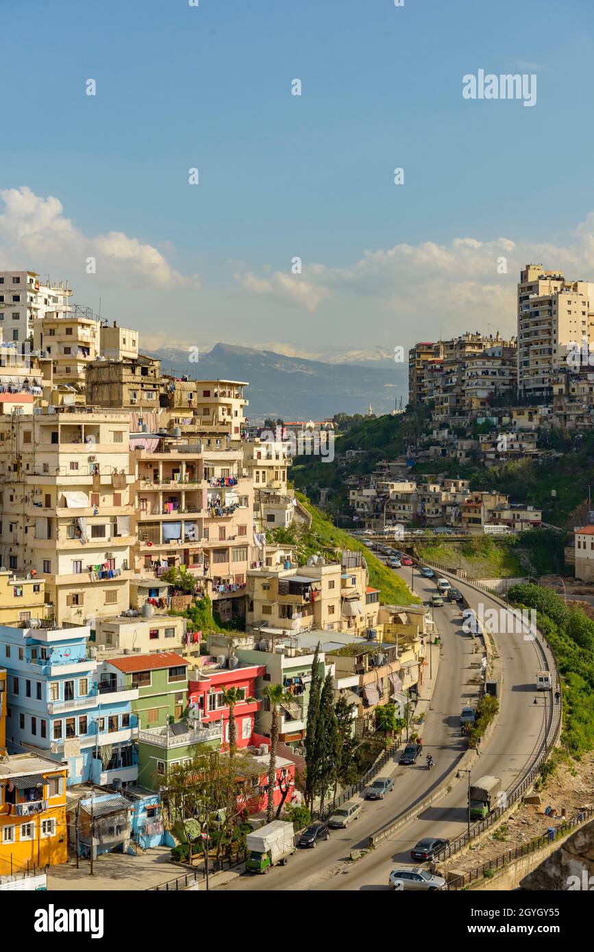 LEBANON, NORTH LEBANON, TRIPOLI, NAHR ABU ALI VALLEY SEEN FROM SAINT ...