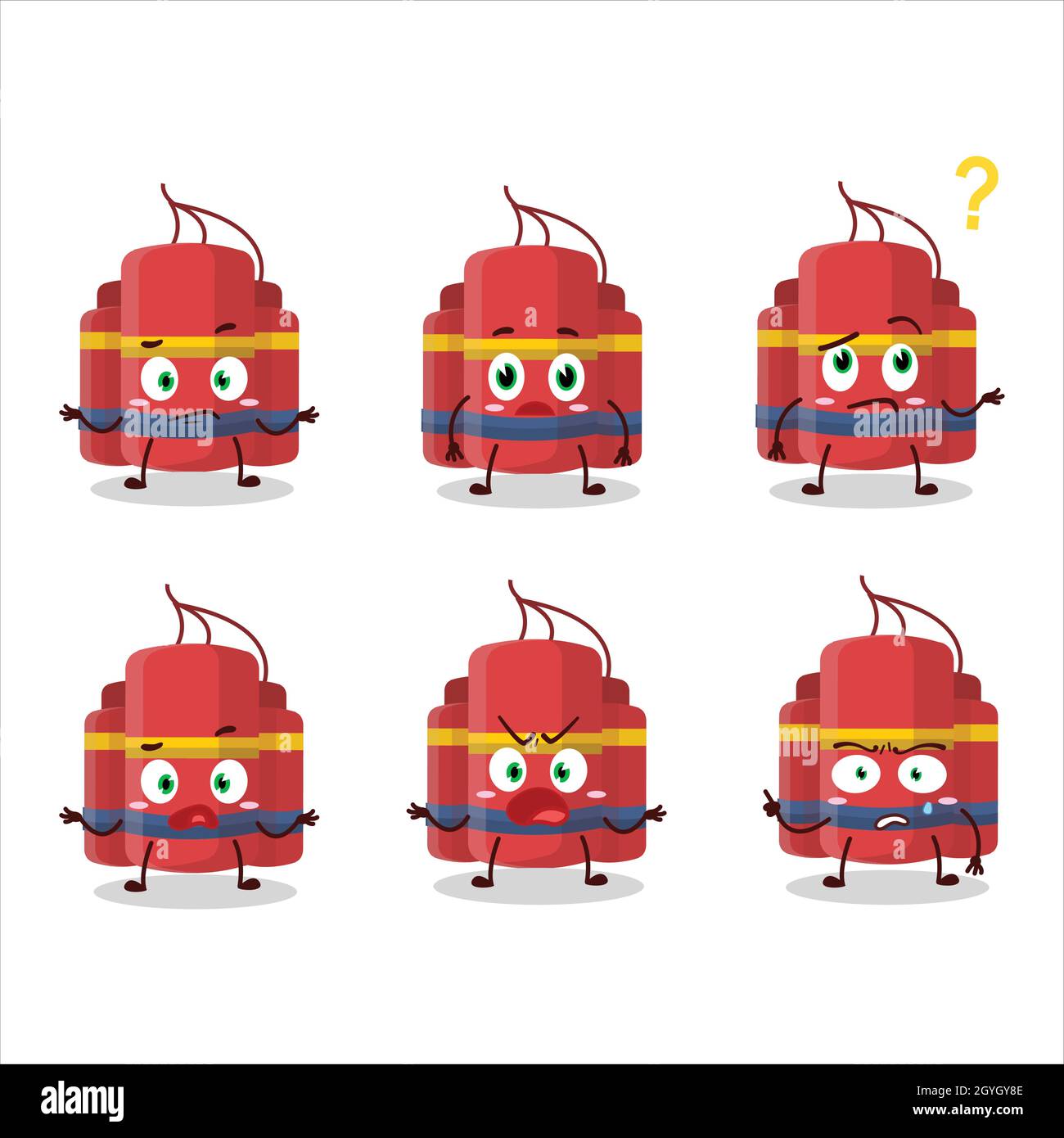 Cartoon character of red dynamite bomb with what expression. Vector ...
