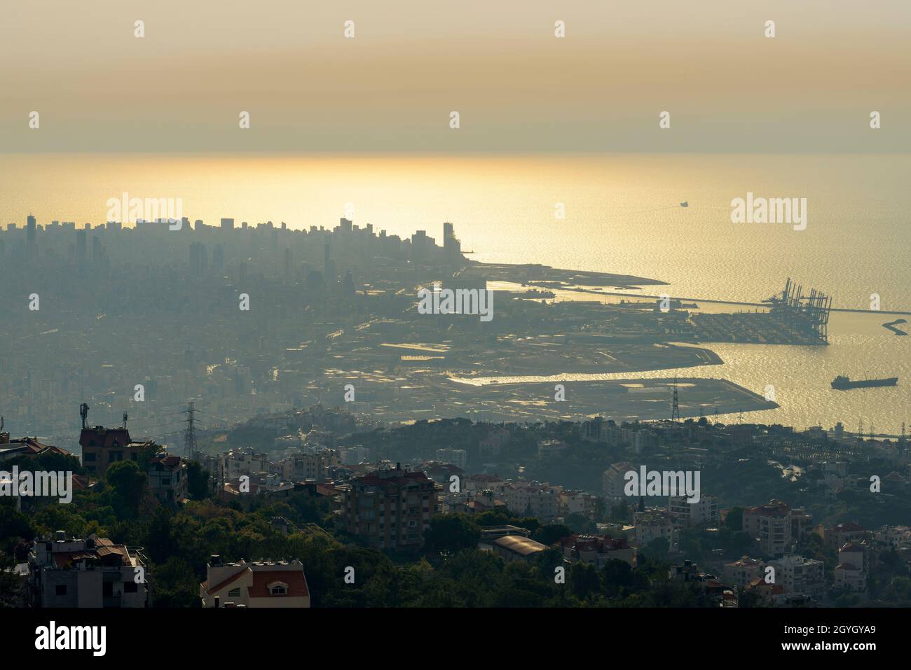 LEBANON, MOUNT LEBANON, BEIRUT VIEW FROM BROUMMANA Stock Photo - Alamy