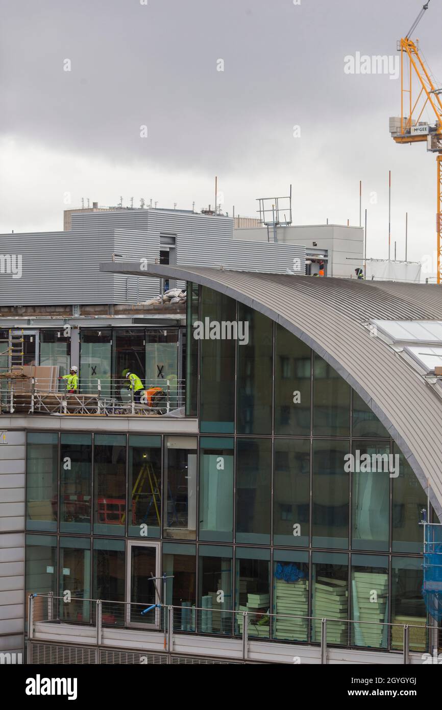 Building and construction work takes place in the Soho area of central ...