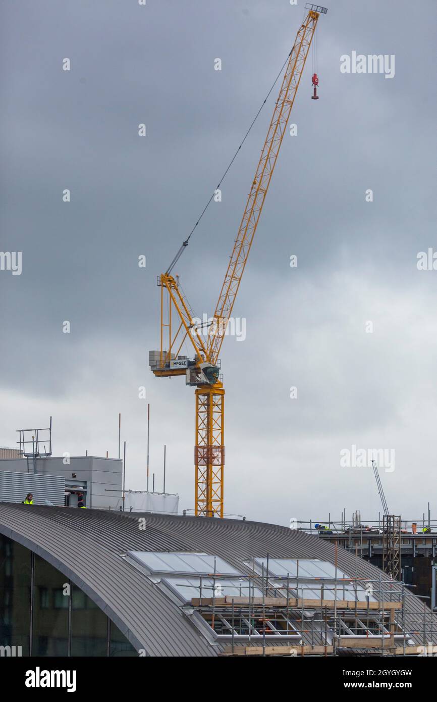 Building and construction work takes place in the Soho area of central ...