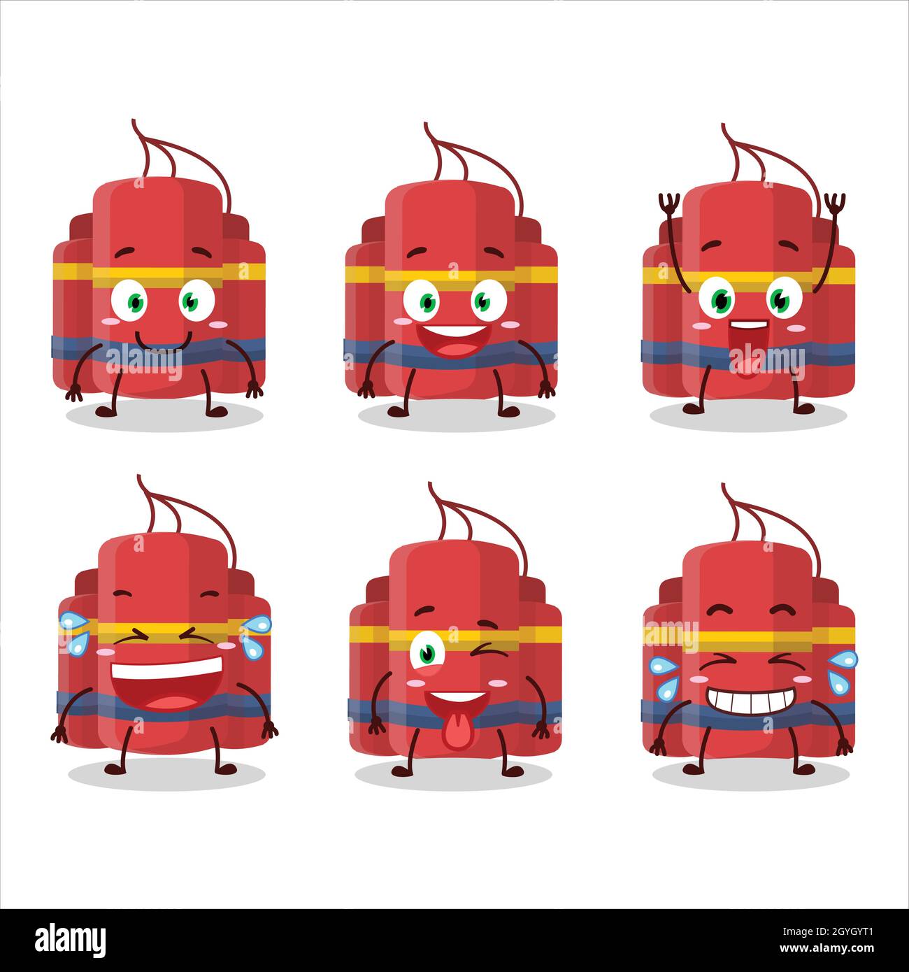 Cartoon character of red dynamite bomb with smile expression. Vector ...
