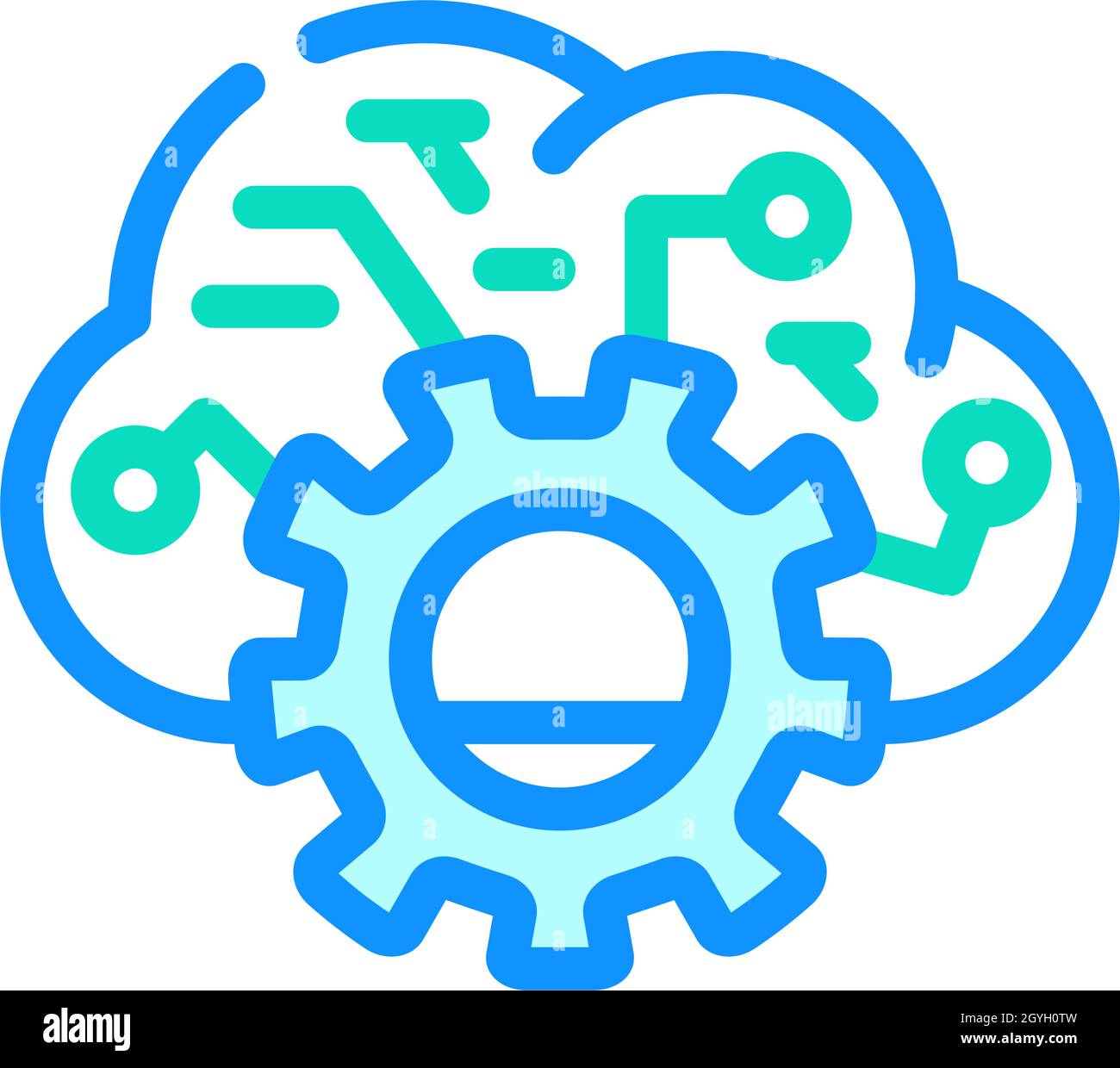 Cloud Data Erp Color Icon Vector Illustration Stock Vector Image And Art Alamy