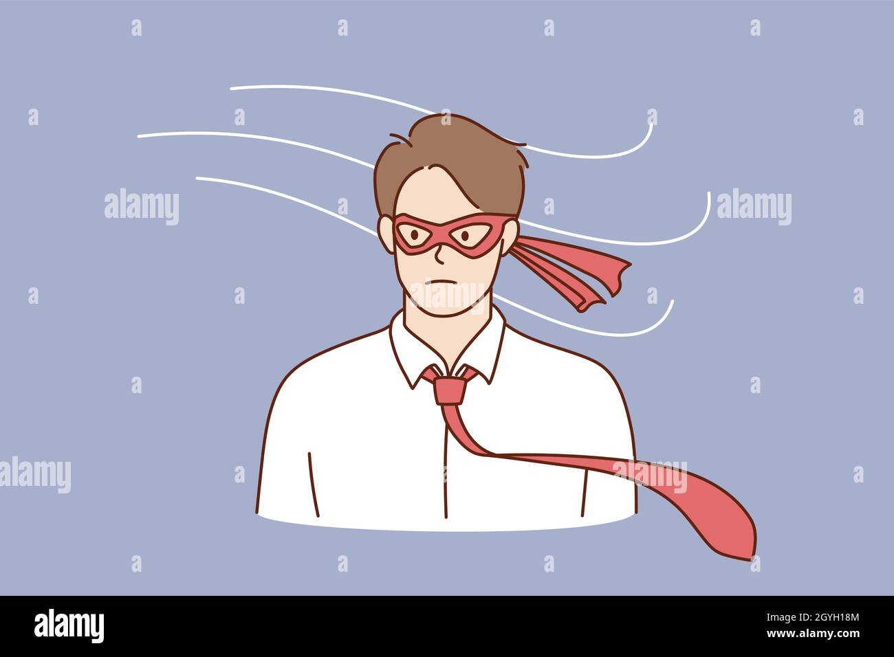 Businessman in superhero eye mask feel motivated successful at work ...
