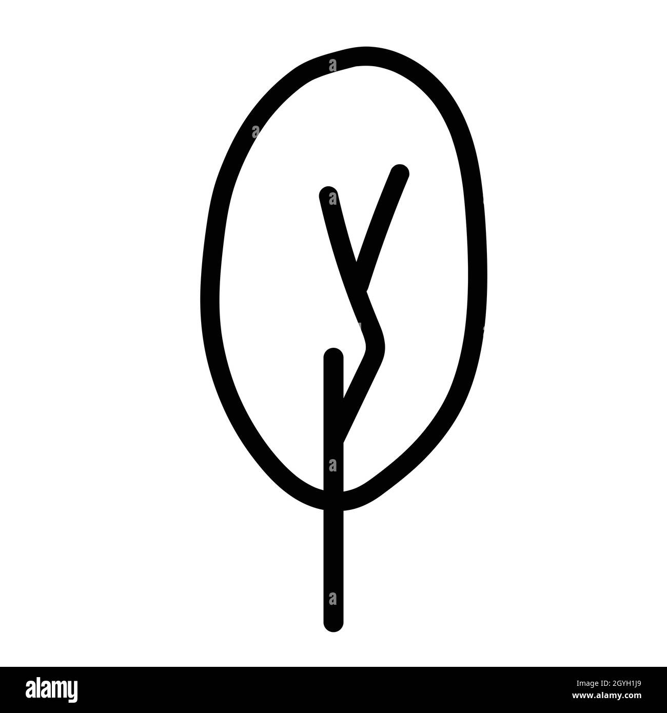 Black and white template tree icon. Vector symbol sign isolated on ...