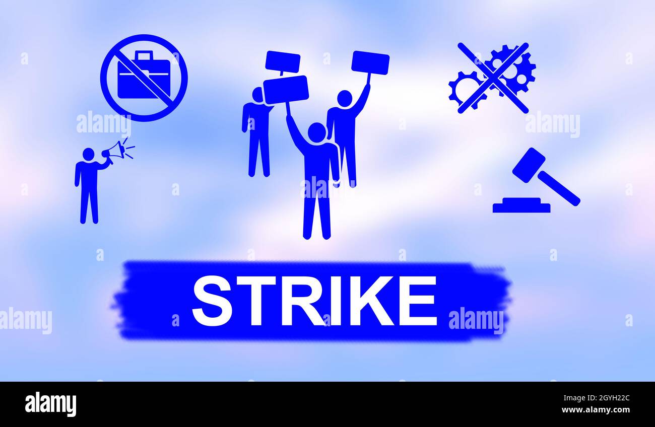 Illustration of a strike concept Stock Photo - Alamy