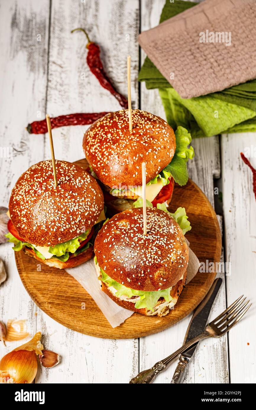 Chicken burger top shot hi-res stock photography and images - Alamy