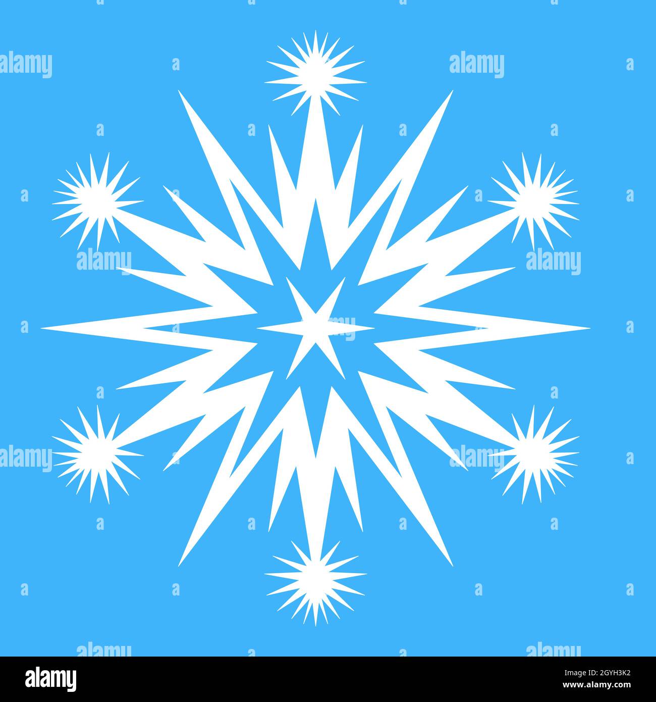 Snowflake for design, star spark in snowflake pattern, vector ...