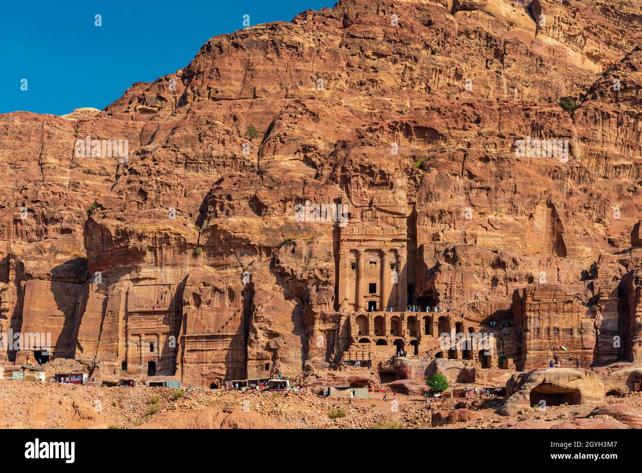 JORDAN, PETRA, UNESCO WORLD HERITAGE SITE).THE ROYAL TOMBS Stock Photo ...
