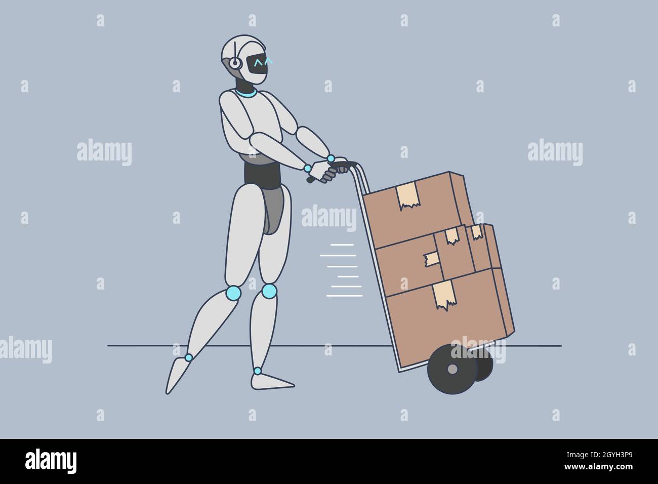 Robot assistant with track deliver packages parcels to people clients ... Robot assistant with track deliver packages parcels to people clients ...