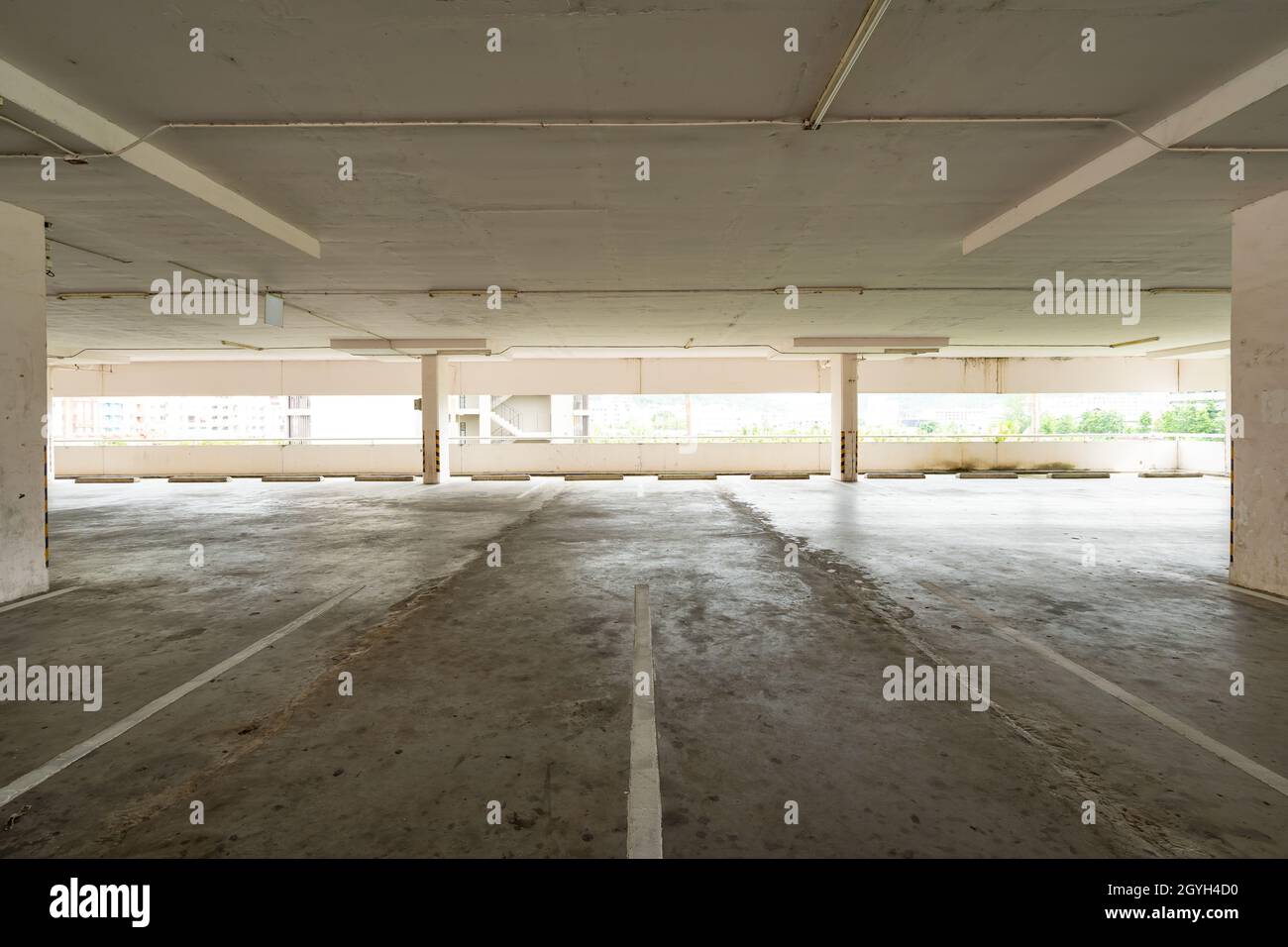 Parking garage department store interior Empty parking lot or garage ...