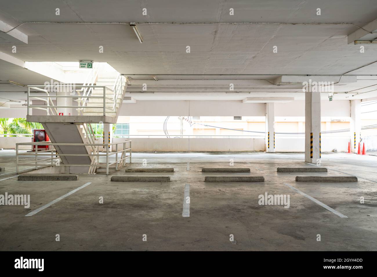 Parking garage department store interior Empty parking lot or garage ...