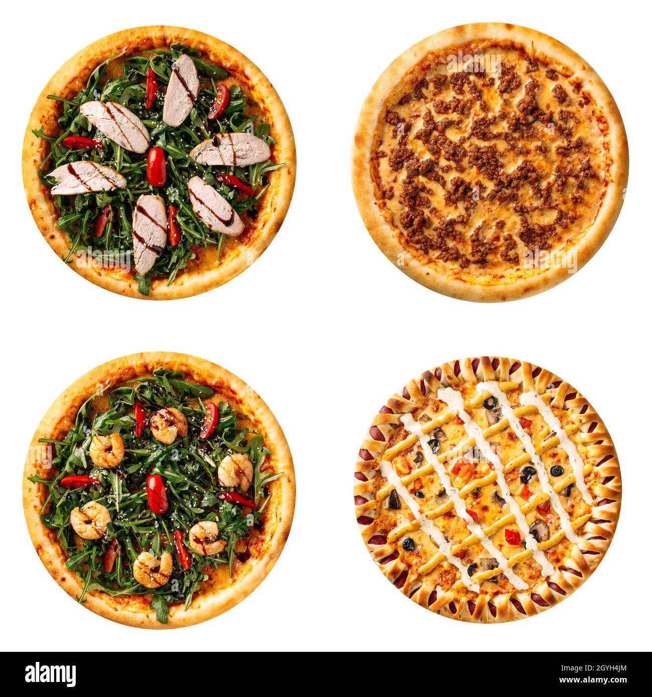 Various types of pizza for the restaurant menu hi-res stock photography ...