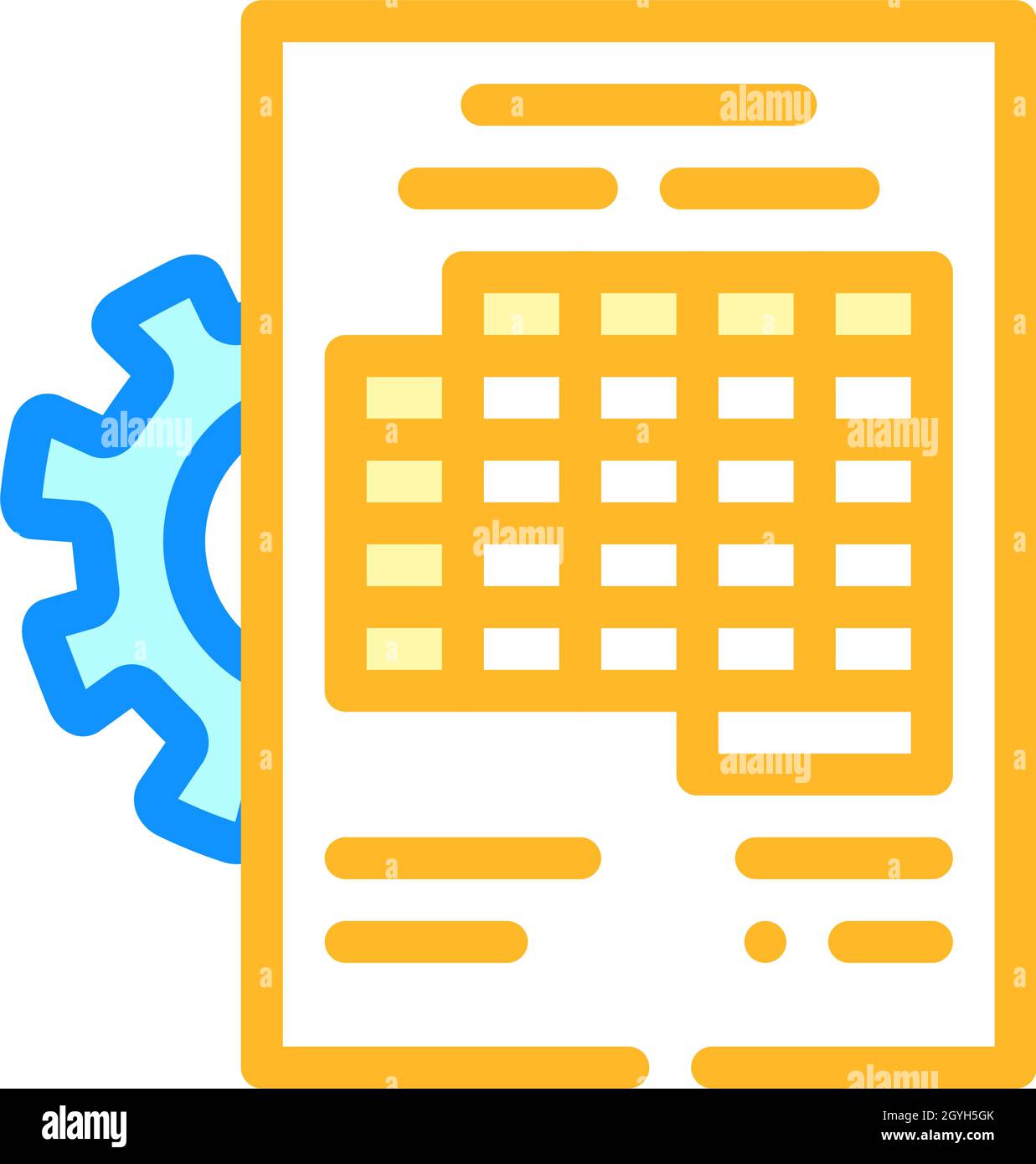 accounting working process erp color icon vector illustration Stock ...