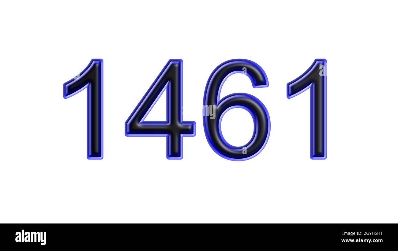 blue 1461 number 3d effect white background Stock Photo - Alamy