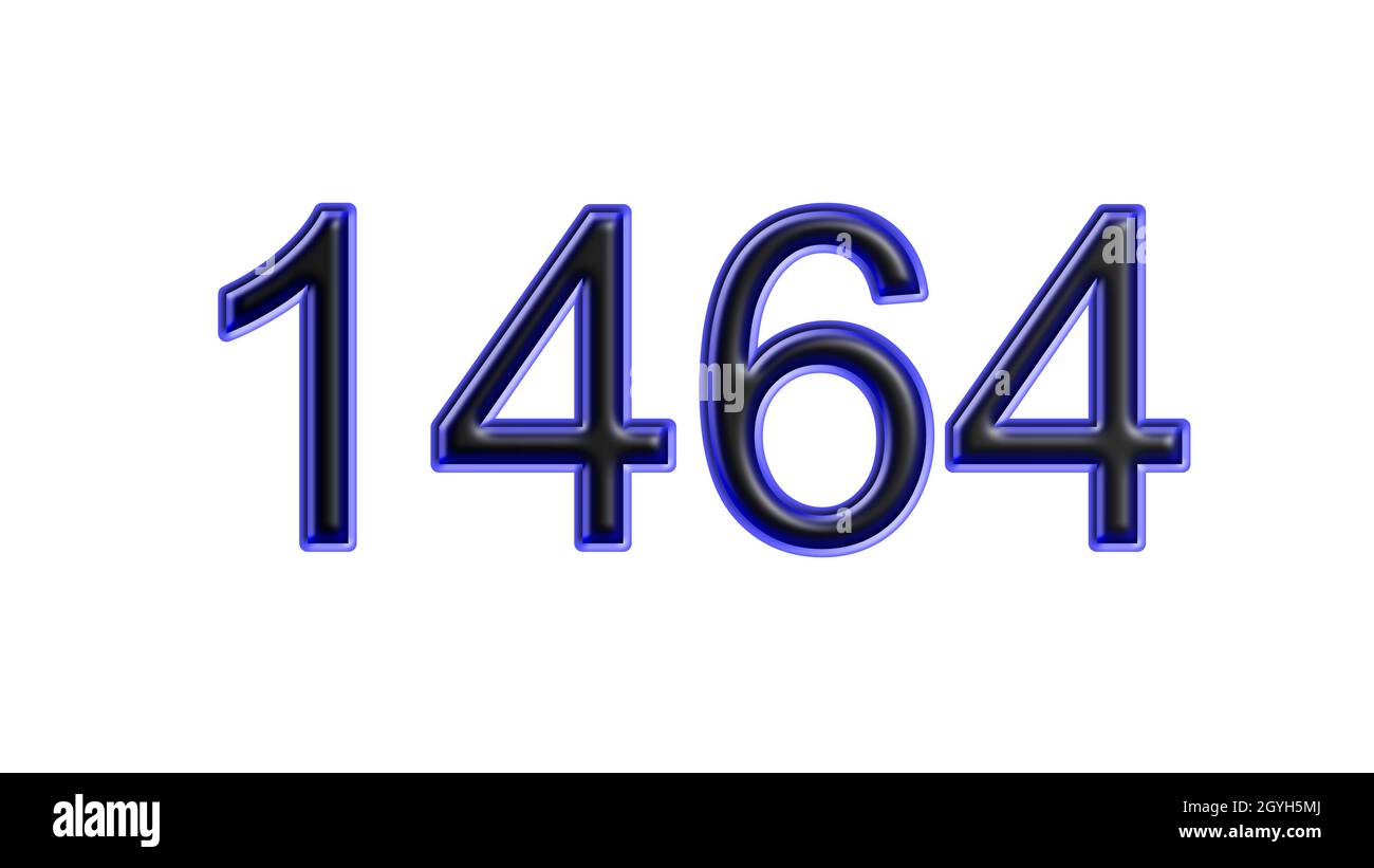 blue 1464 number 3d effect white background Stock Photo - Alamy