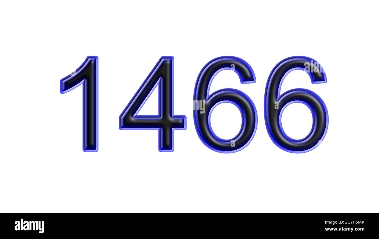 blue 1466 number 3d effect white background Stock Photo - Alamy