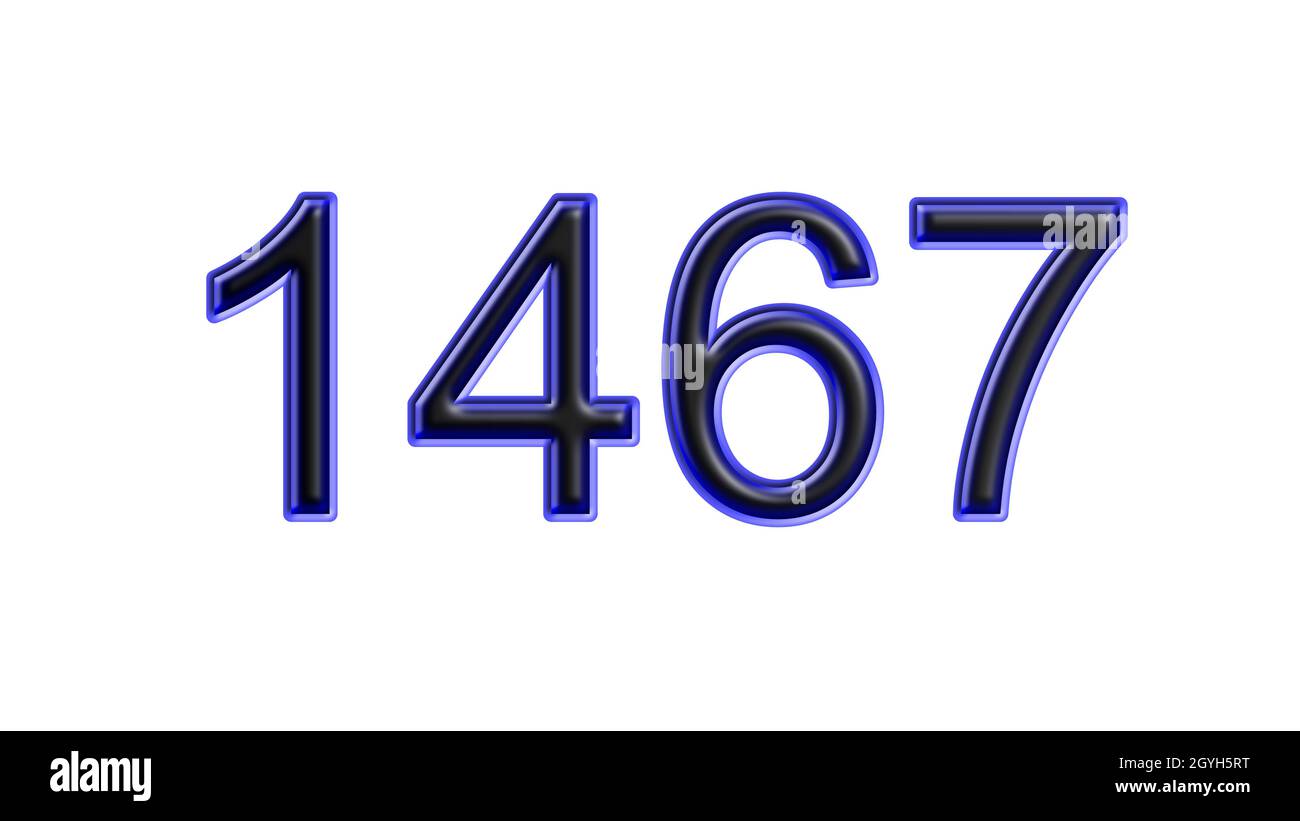 blue 1467 number 3d effect white background Stock Photo - Alamy