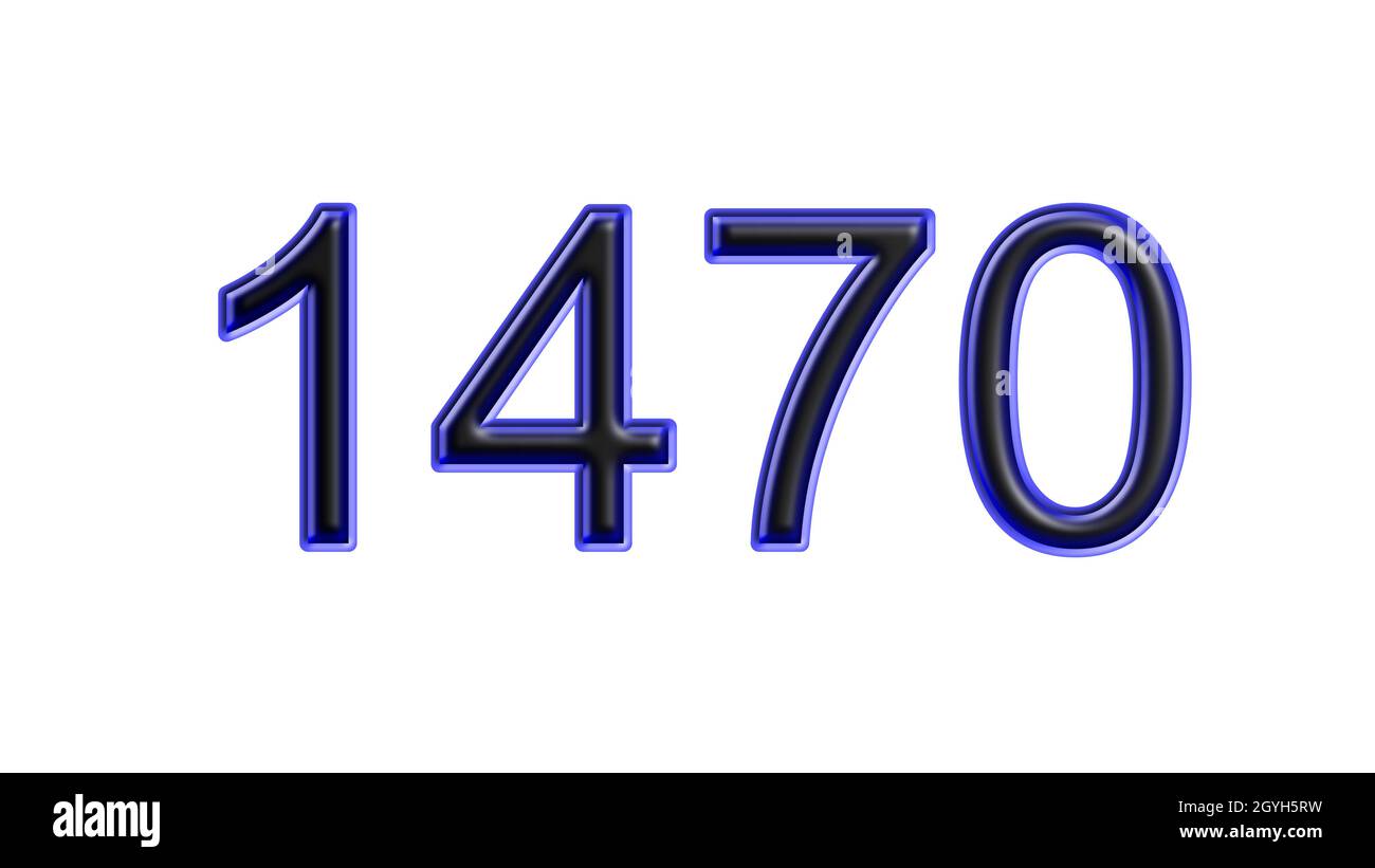 blue 1470 number 3d effect white background Stock Photo - Alamy